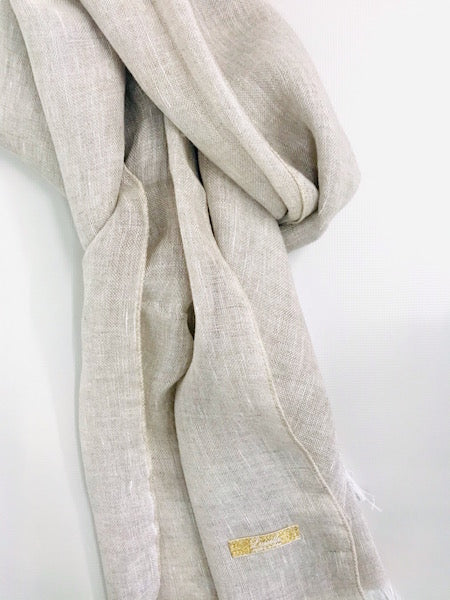 Linen classic beige scarf, the italian linen shop by luiselle – The ...